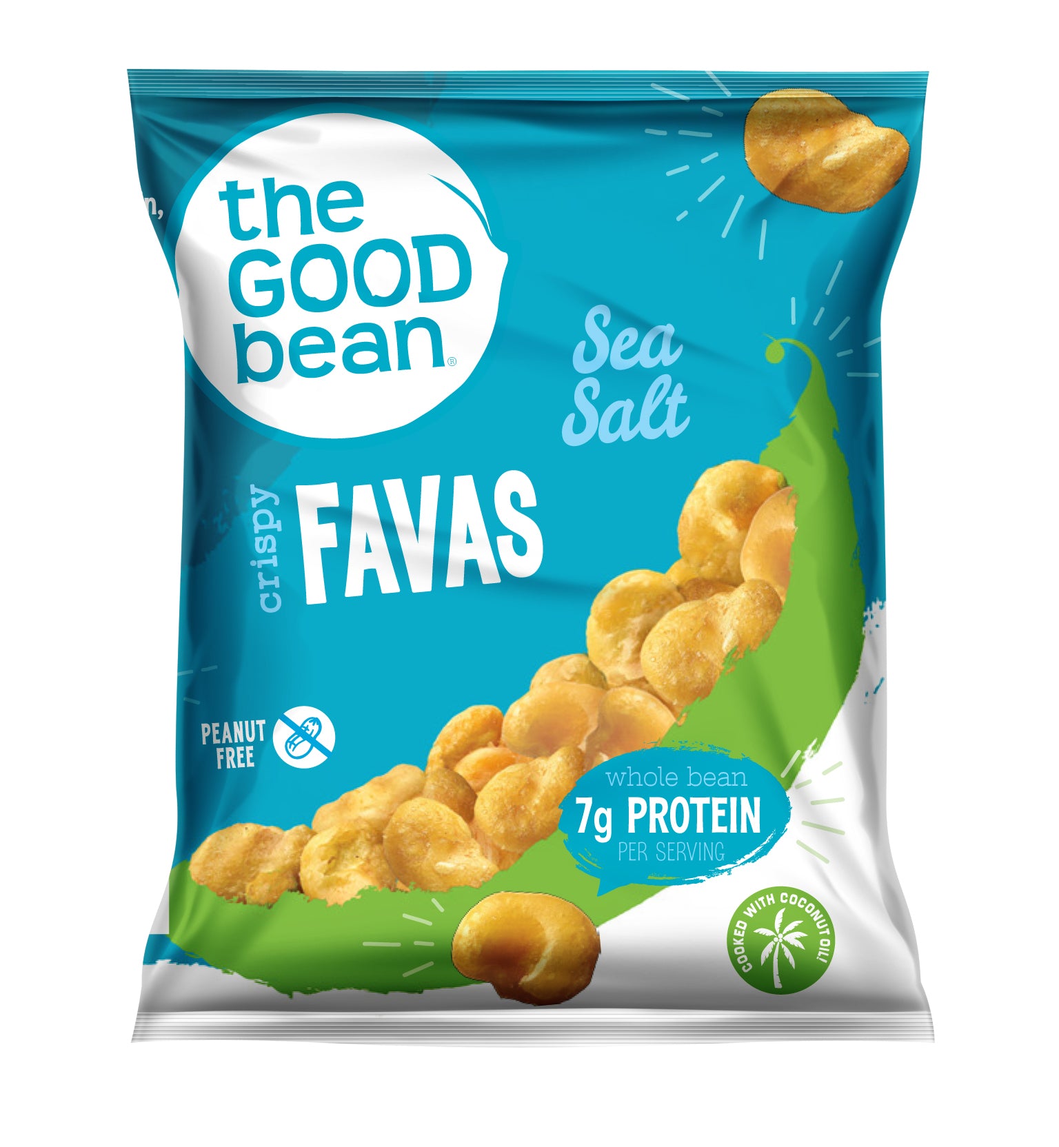 The Good Bean Crispy Favas - Sea Salt - Fava Beans - Vegan Snack with Good Source of Plant ...